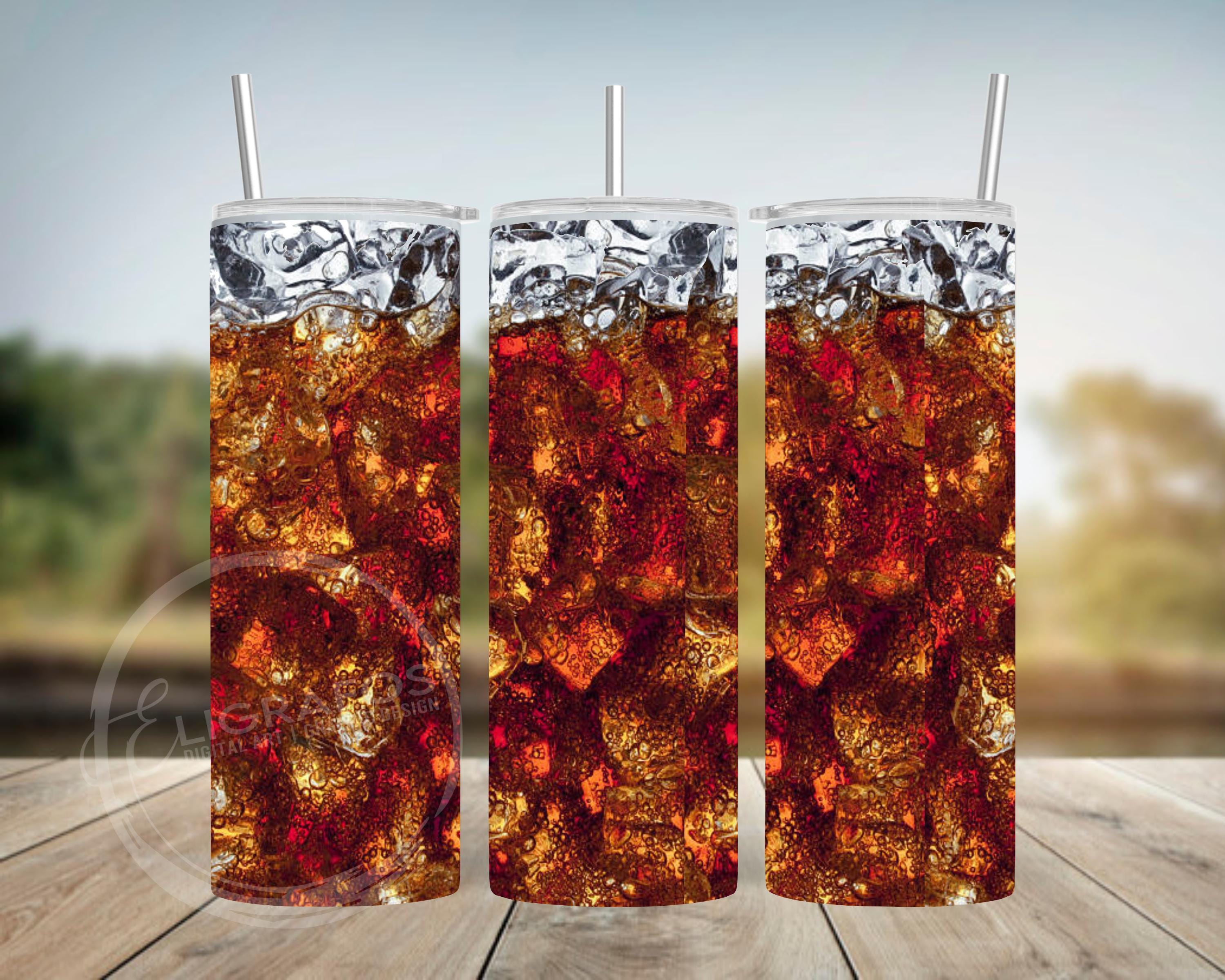 Iced Coke Tumbler Sublimation Design: 20oz Skinny Wrap (digital ...