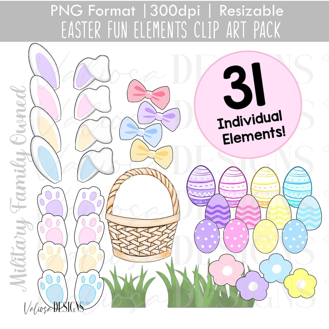 Easter Spring ABC Digital Alphabet PNG File Easter Bunny Cute Digital ...