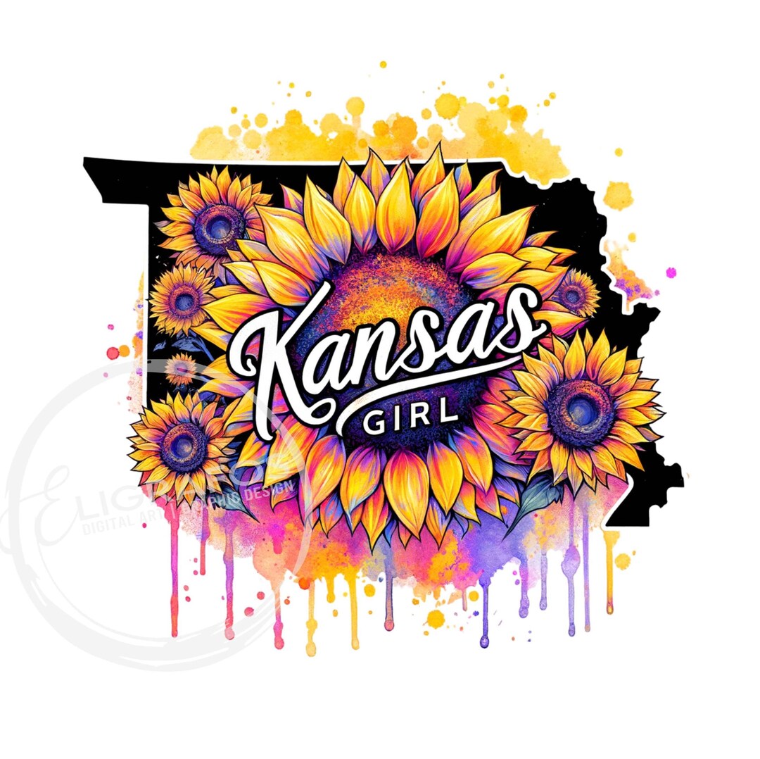 Kansas Sunflower State Art: Midwest Nature Design (digital Download) - Etsy
