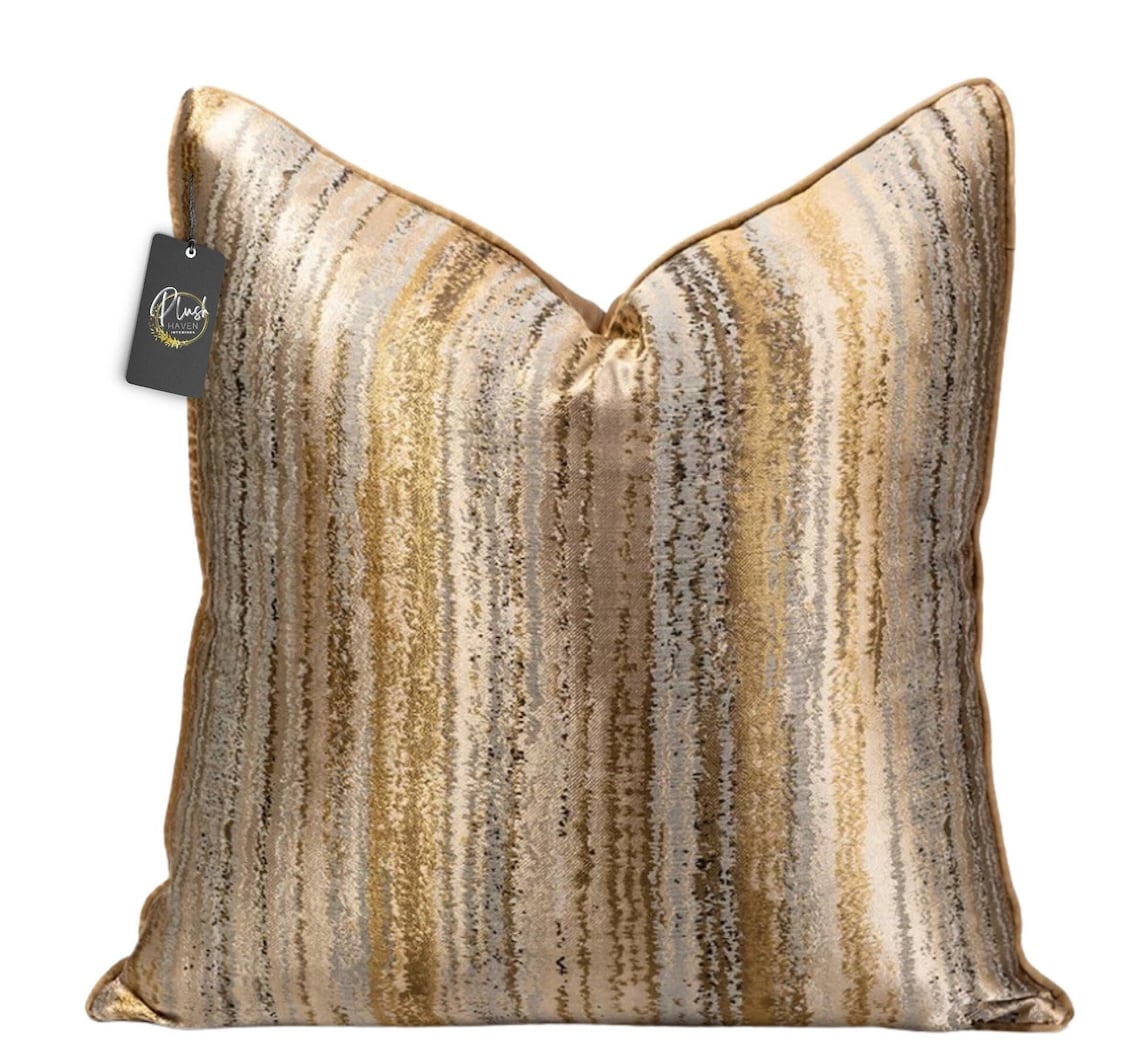 Luxury Gold, Silver, and Gray Metallic Pillow Cover 22x22 - Etsy