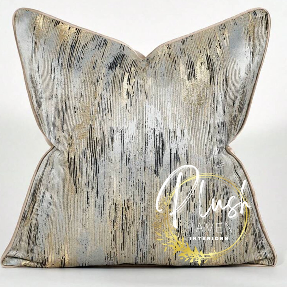 Gray, Silver and Gold Metallic Pillow Cover - Etsy