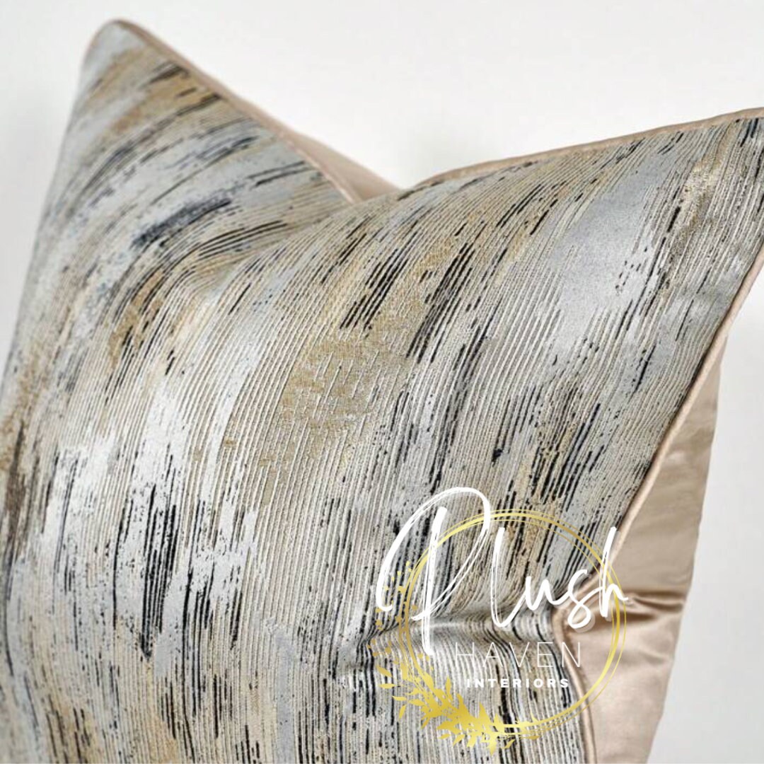 Gray, Silver and Gold Metallic Pillow Cover - Etsy
