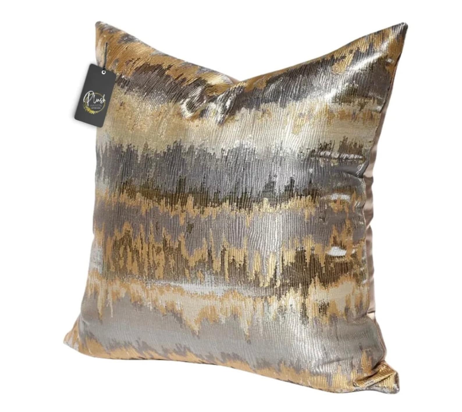 Luxury Chevron Gold, Silver, and Gray Metallic Pillow Cover 22x22 - Etsy