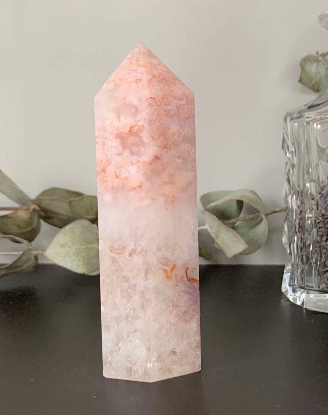 Pink Carnelian Flower Agate Tower - Etsy