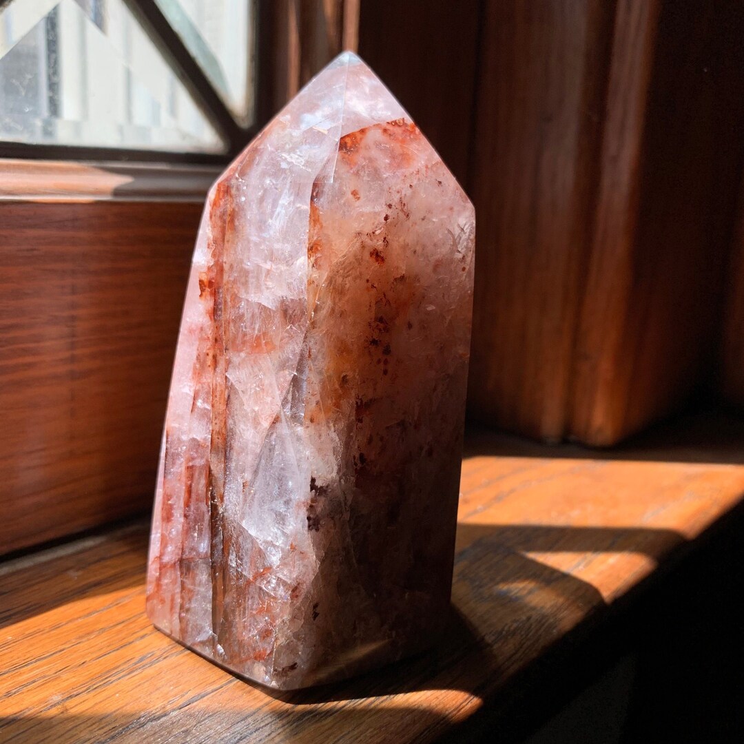 Large Fire Quartz Tower (hematoid Quartz) // Rainbow Filled // 3.70” H ...