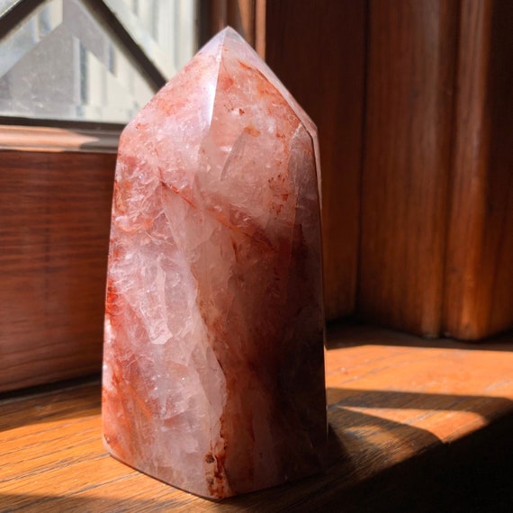 Large Fire Quartz Tower hematoid Quartz // Rainbow Filled // - Etsy