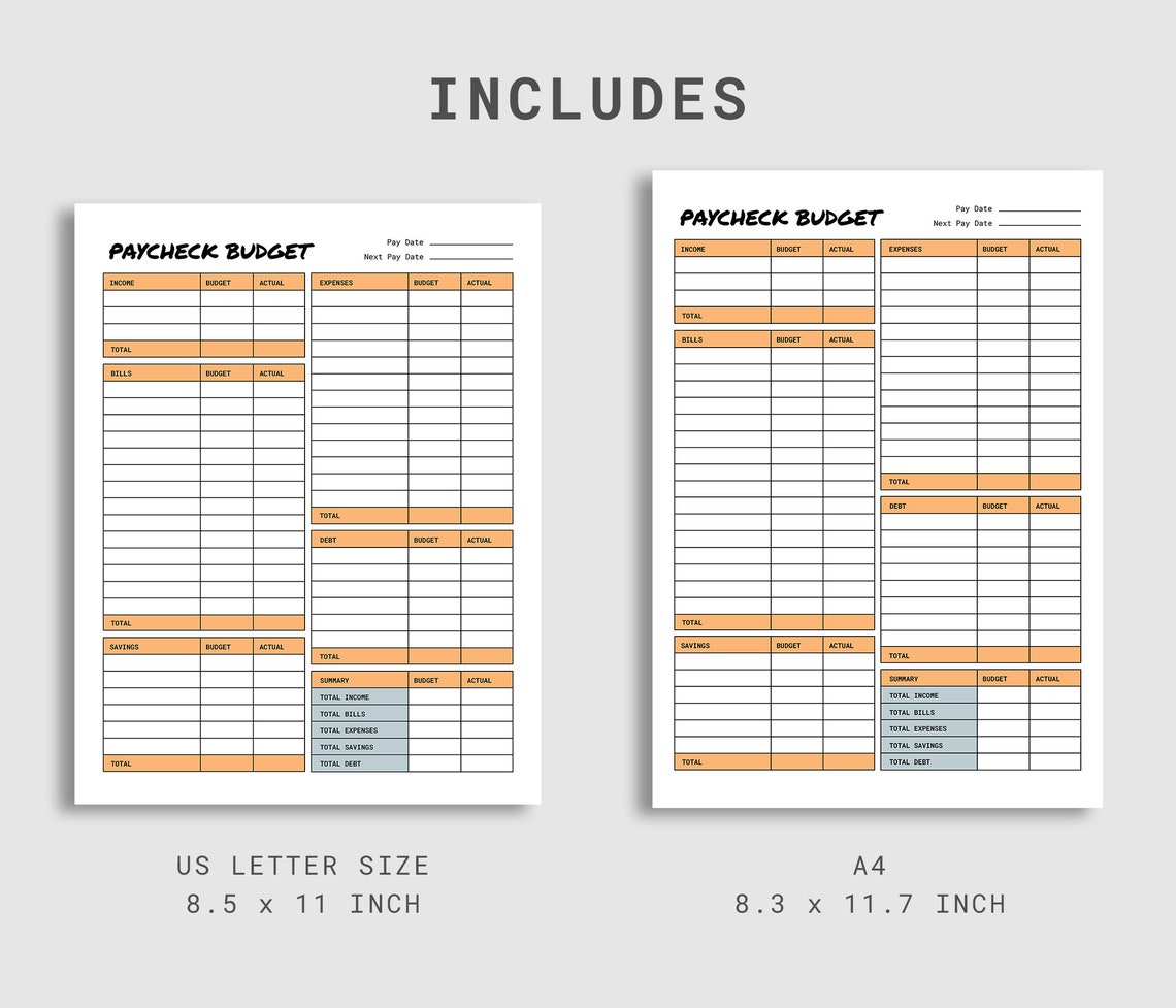 Weekly Budget Printable PDF Template, Week Planner Printable, Budget ...