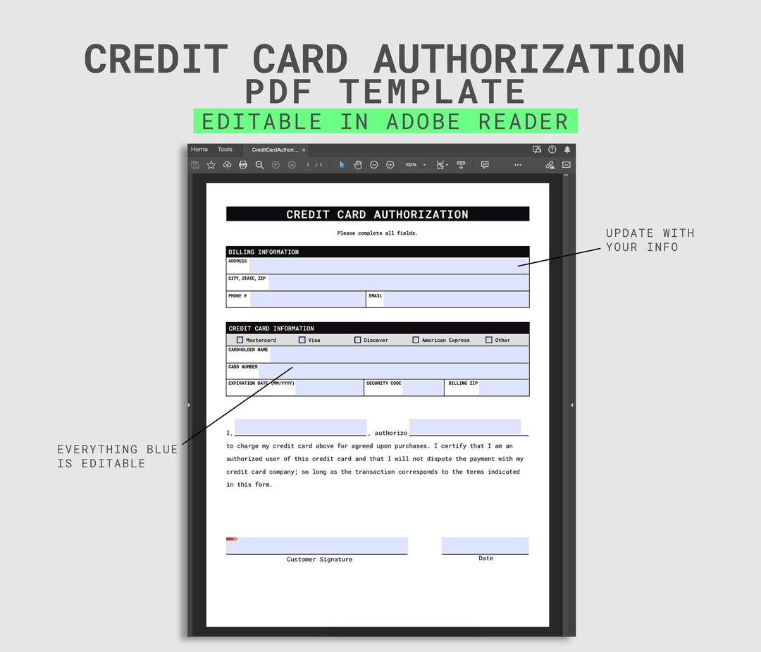 Credit Card Authorization. PDF. Credit Card Billing. Accounts ...