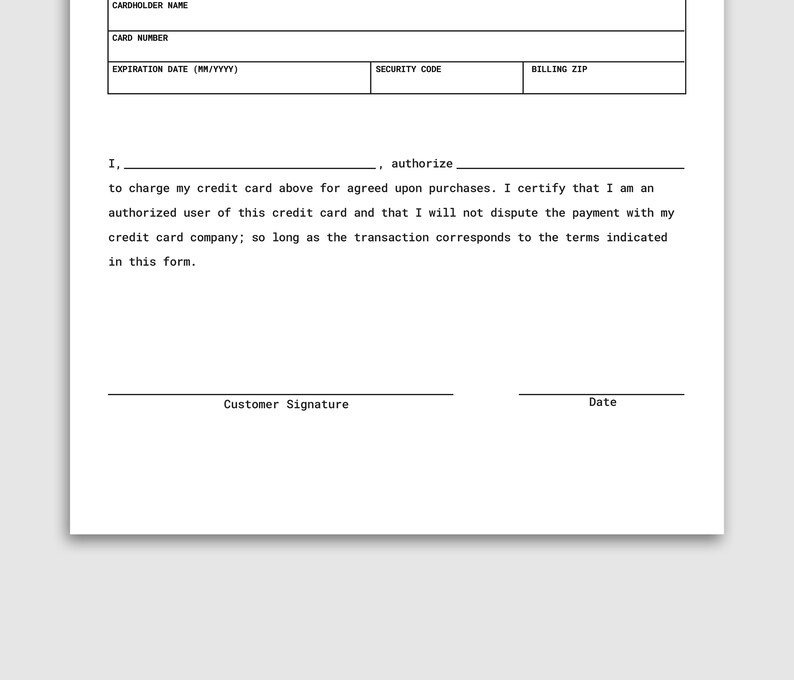 Credit Card Authorization. PDF. Credit Card Billing. Accounts ...