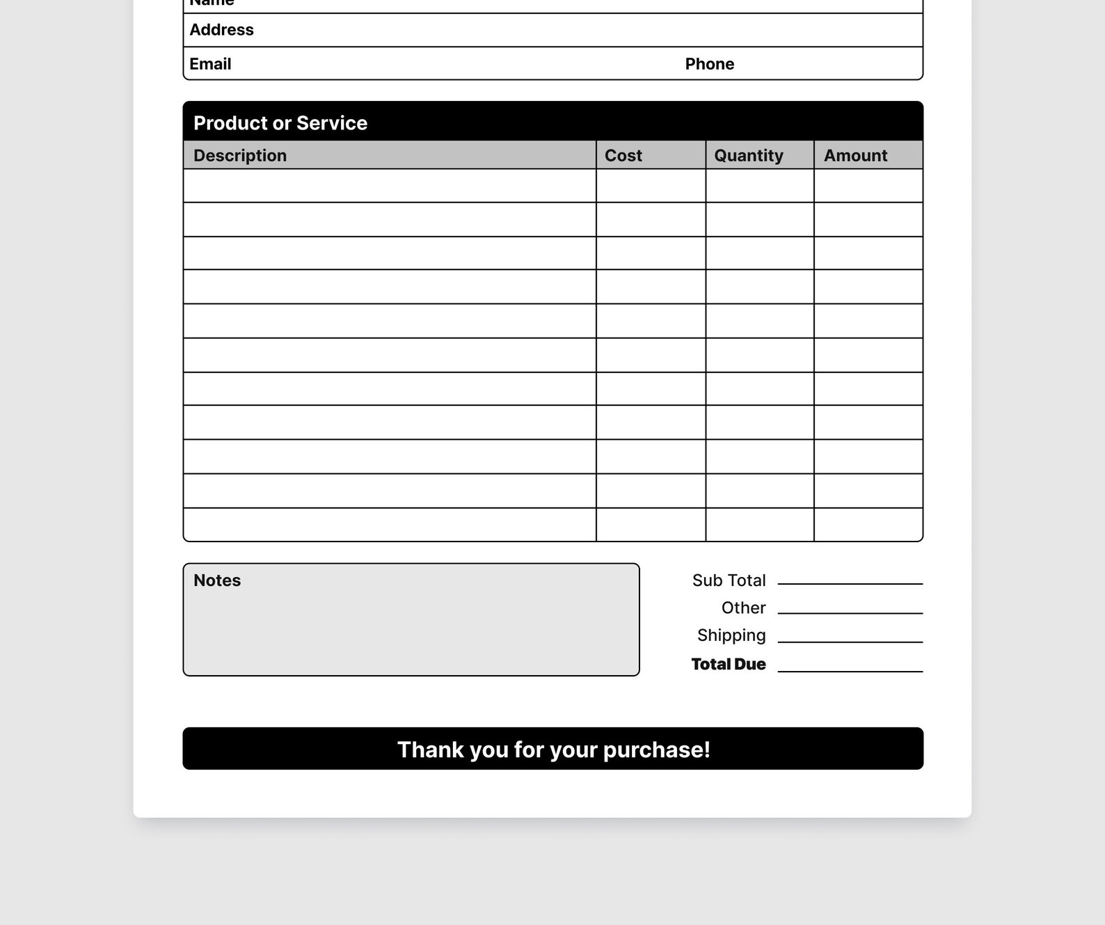 Invoice Template PDF. Custom Logo Editable Business Forms. Printable ...