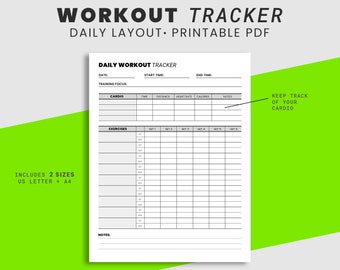 Printable Workout Tracker Weekly Exercise Planner Gym - Etsy