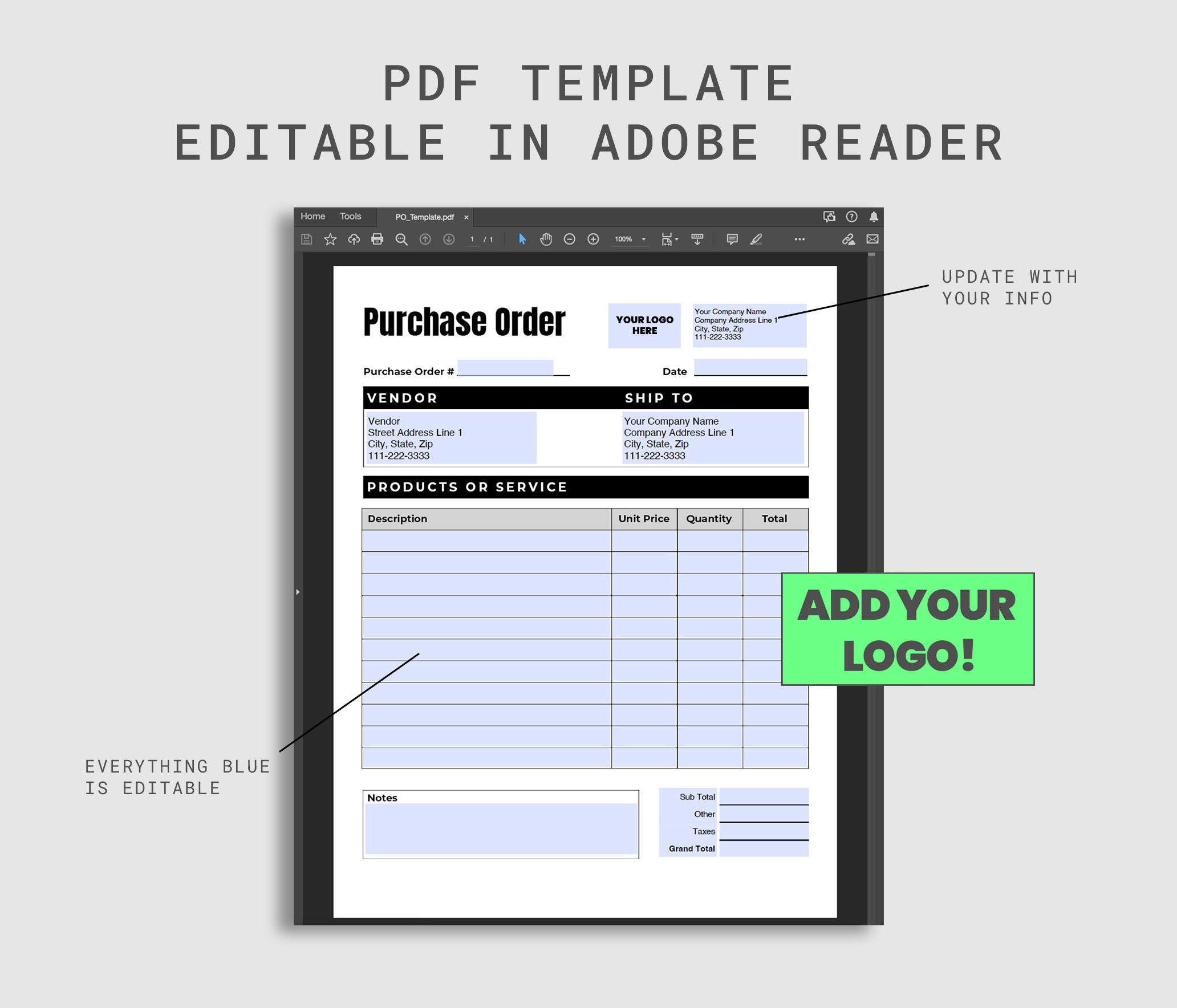 Contractor Bundle PDF. Editable Business Forms. Editable - Etsy