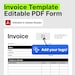 Invoice Template PDF. Custom Logo Editable Business Forms. Printable ...