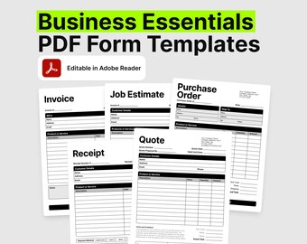Invoice Template PDF. Editable Business Forms. Printable PDF Template ...