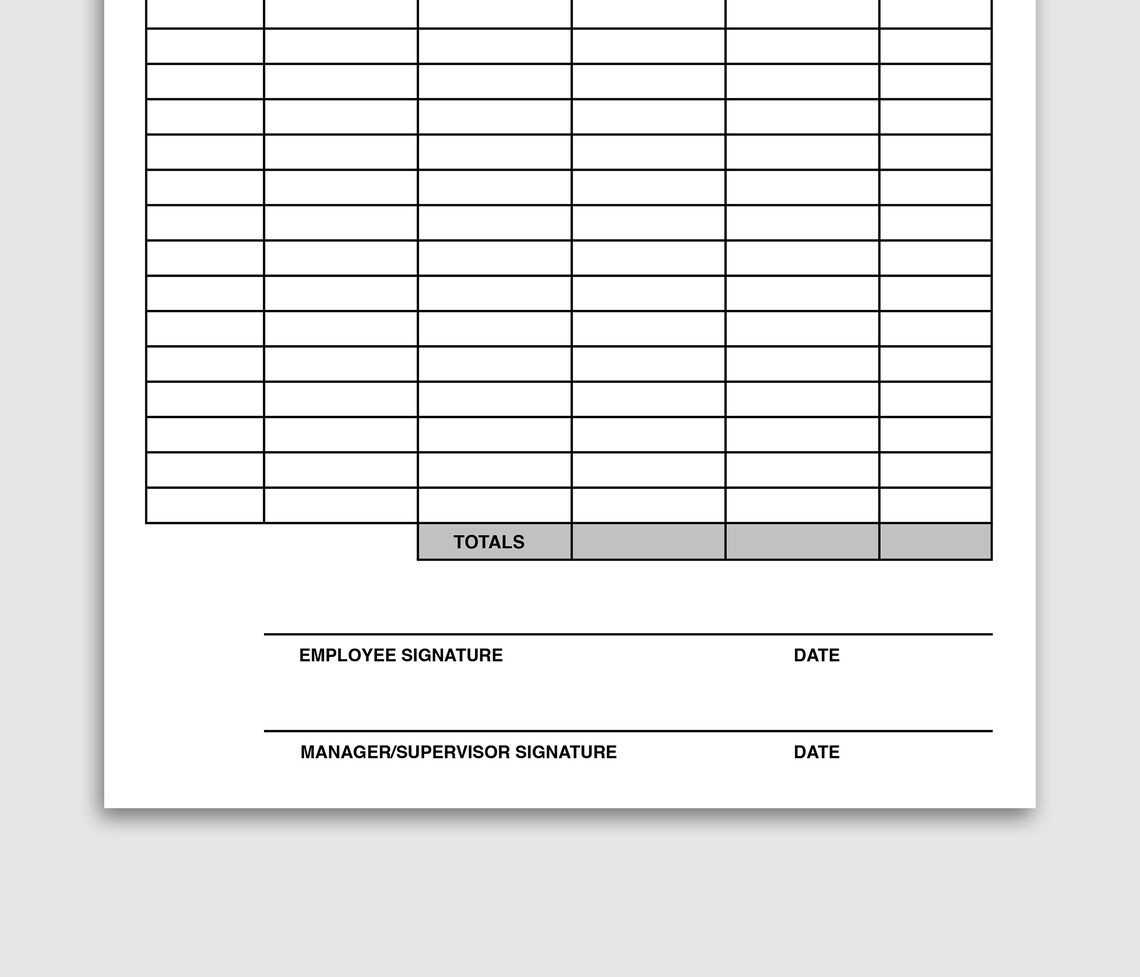 Employee Timesheet. Editable Timesheet. Printable Timesheet. Time Card ...