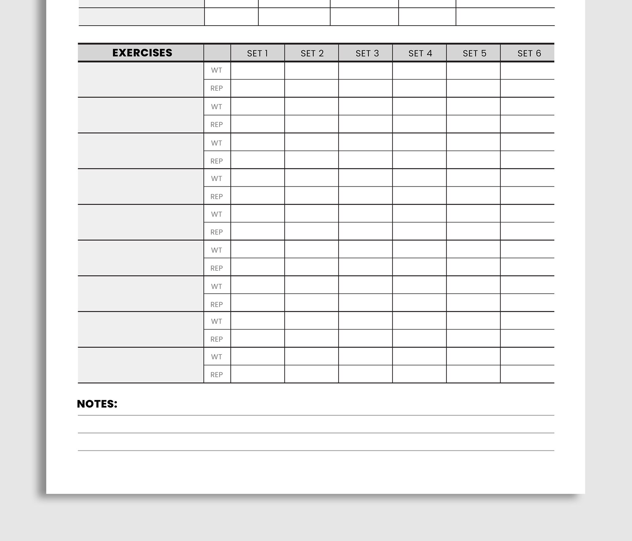 Printable Workout Tracker, Daily Exercise Planner, Gym Training Log ...