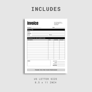 Invoice Template PDF. Editable Business Forms. Printable PDF Template ...