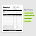 Receipt Template PDF. Custom Logo Editable Business Forms. Printable ...