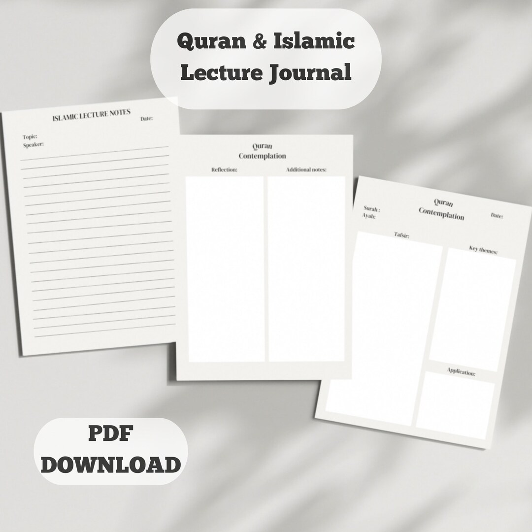 Quran Journal Digital, Islamic Lecture Note, Quran Study, Islamic Study ...