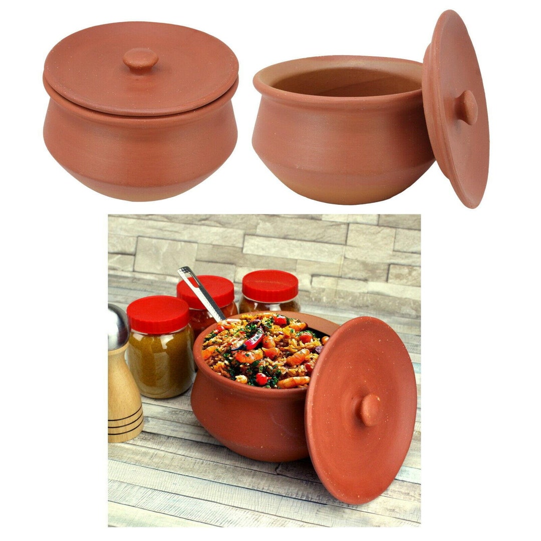 Clay Handi Serving Pot with Lid Biryani Chicken Rice Curry - Etsy ...