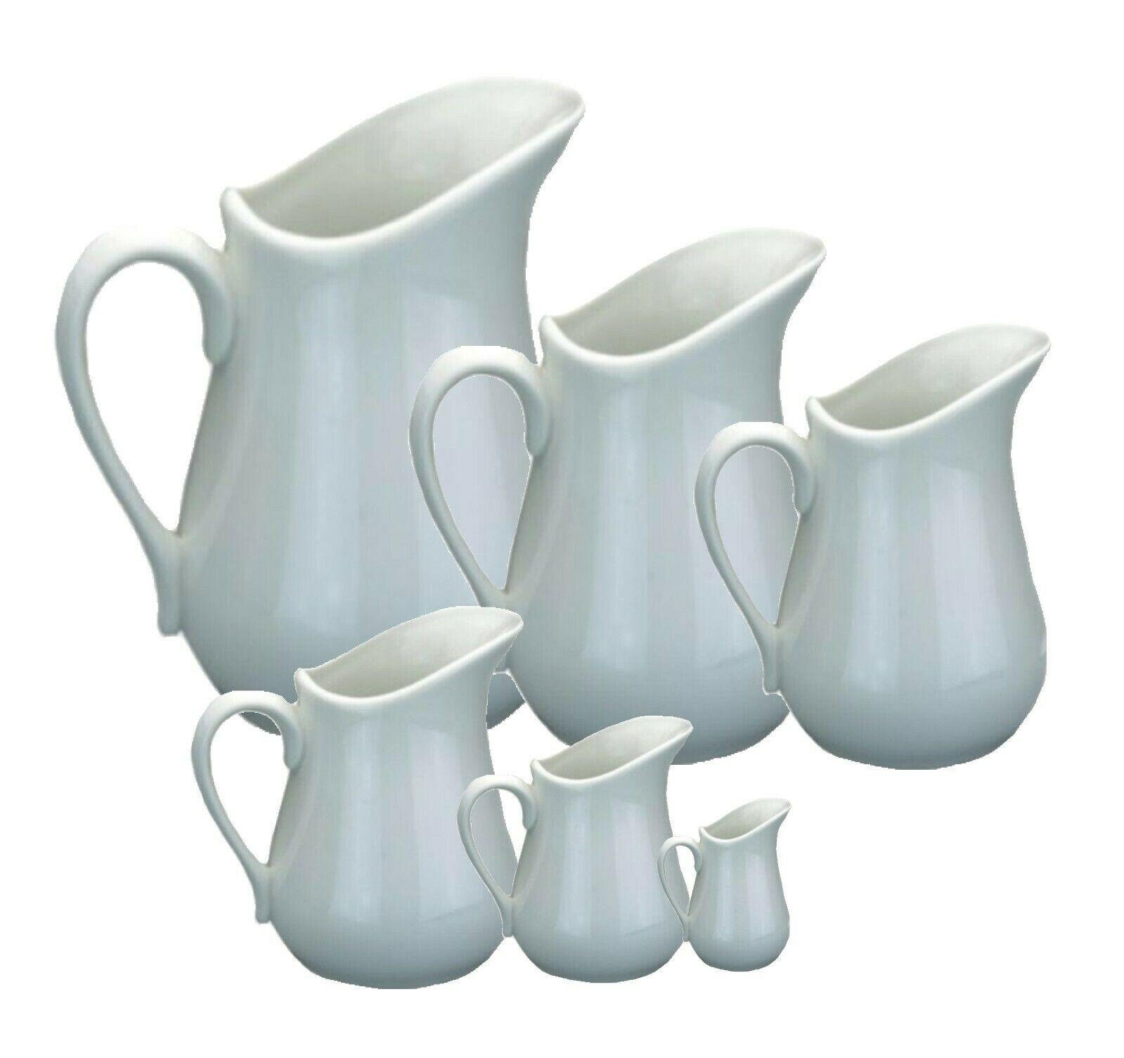 Gravy Thermos Porcelain White Milk Creamer Jug – Small To Large Sizes ...
