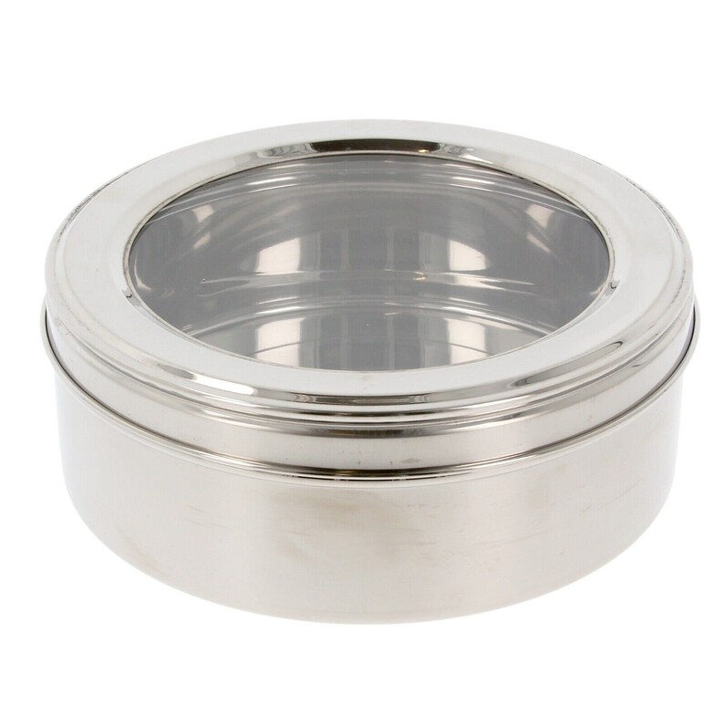Cake Storage Tin Biscuit Cookie Stainless Steel Puri Dabba Canister ...