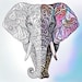 12 Pack Stress Relief Coloring Page, Elephant Digital Print, Filigree ...