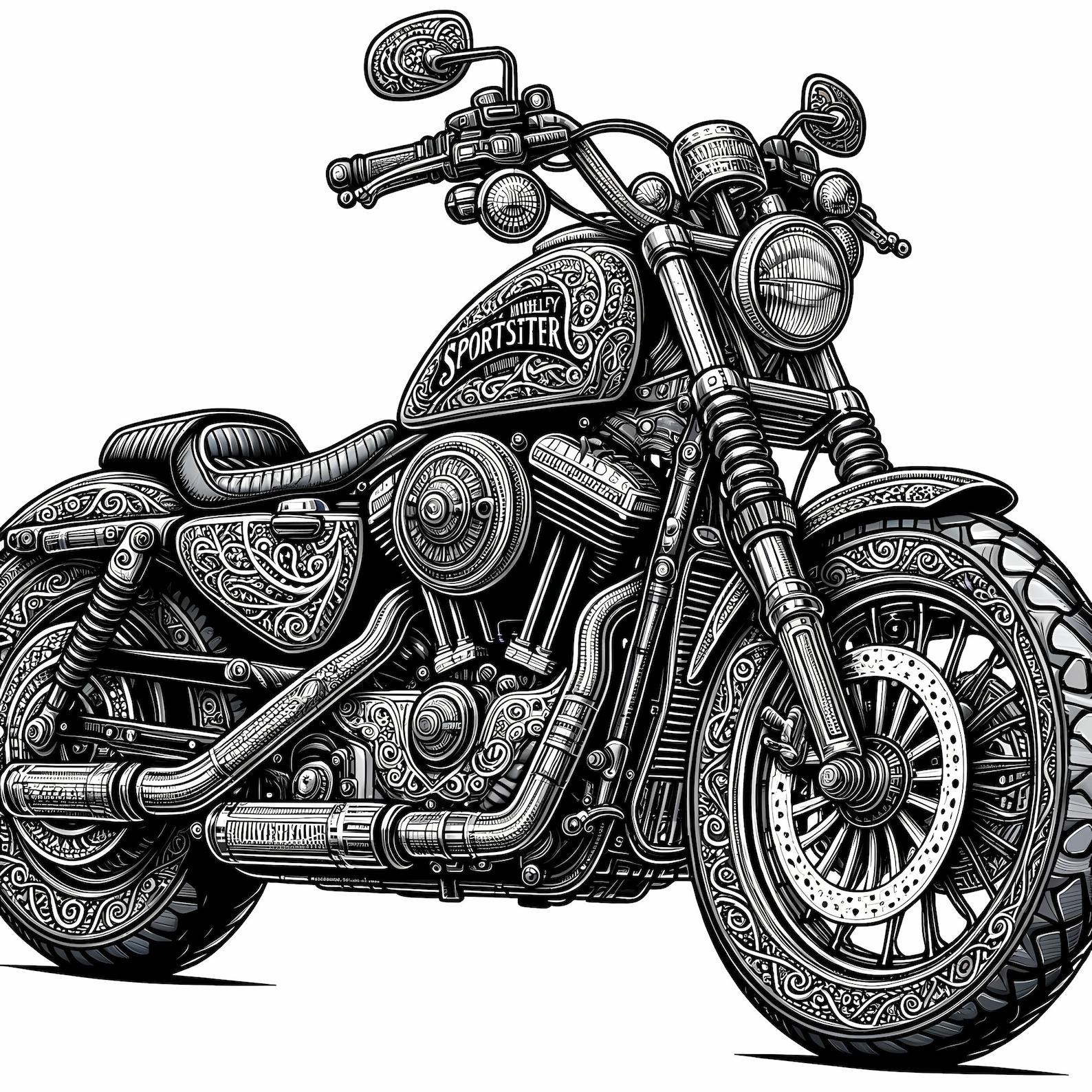 12 Pack Stress Relief Coloring Pages, Motorcycle Digital Print ...