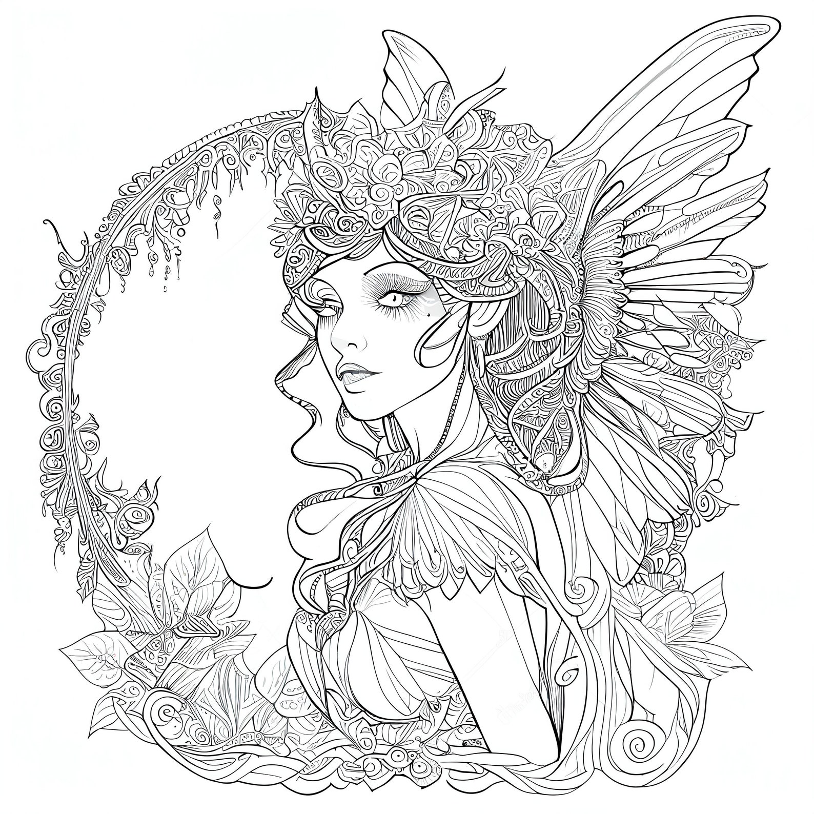 12 Pack Stress Relief Coloring Page, Fairy Digital Print, Filigree ...