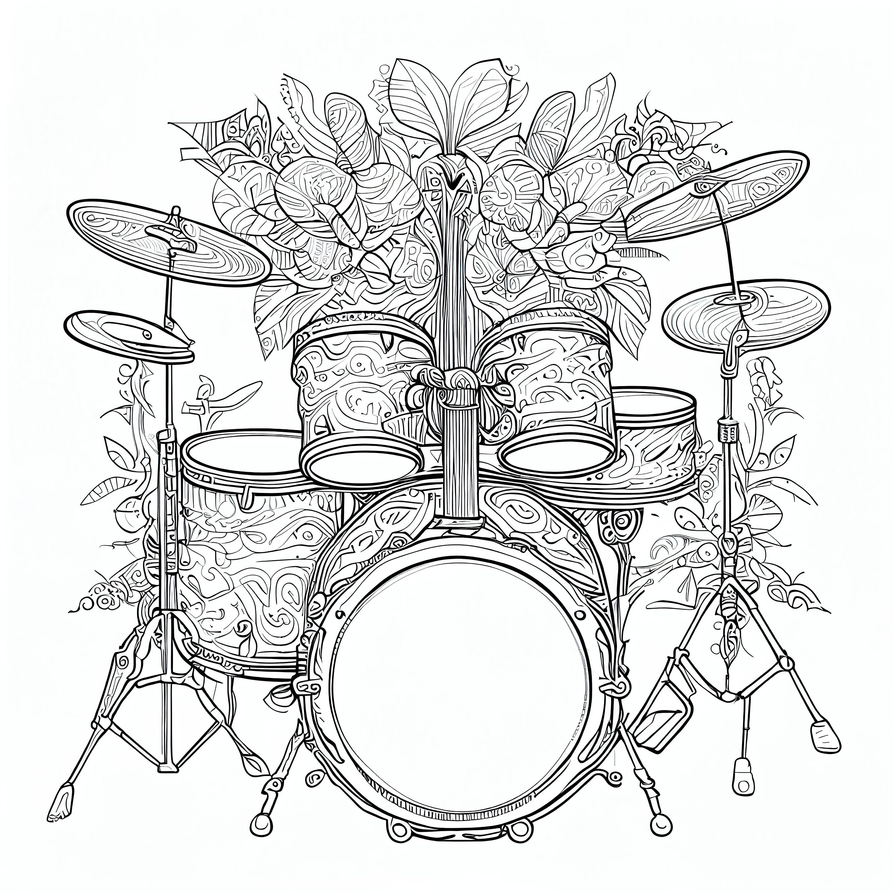 Drum Set Coloring Page