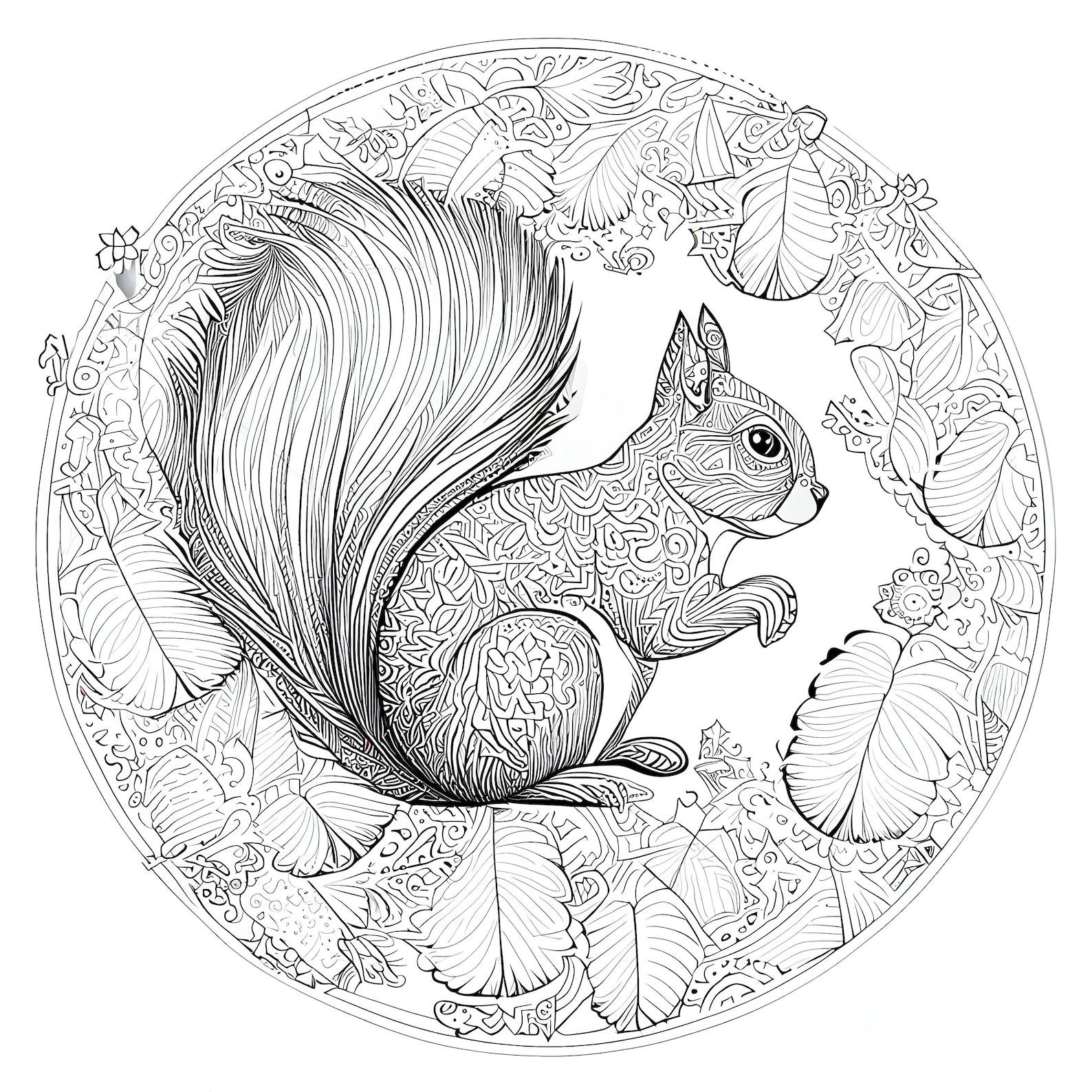 12 Pack Stress Relief Coloring Pages, Squirrel Digital Print, Garden ...