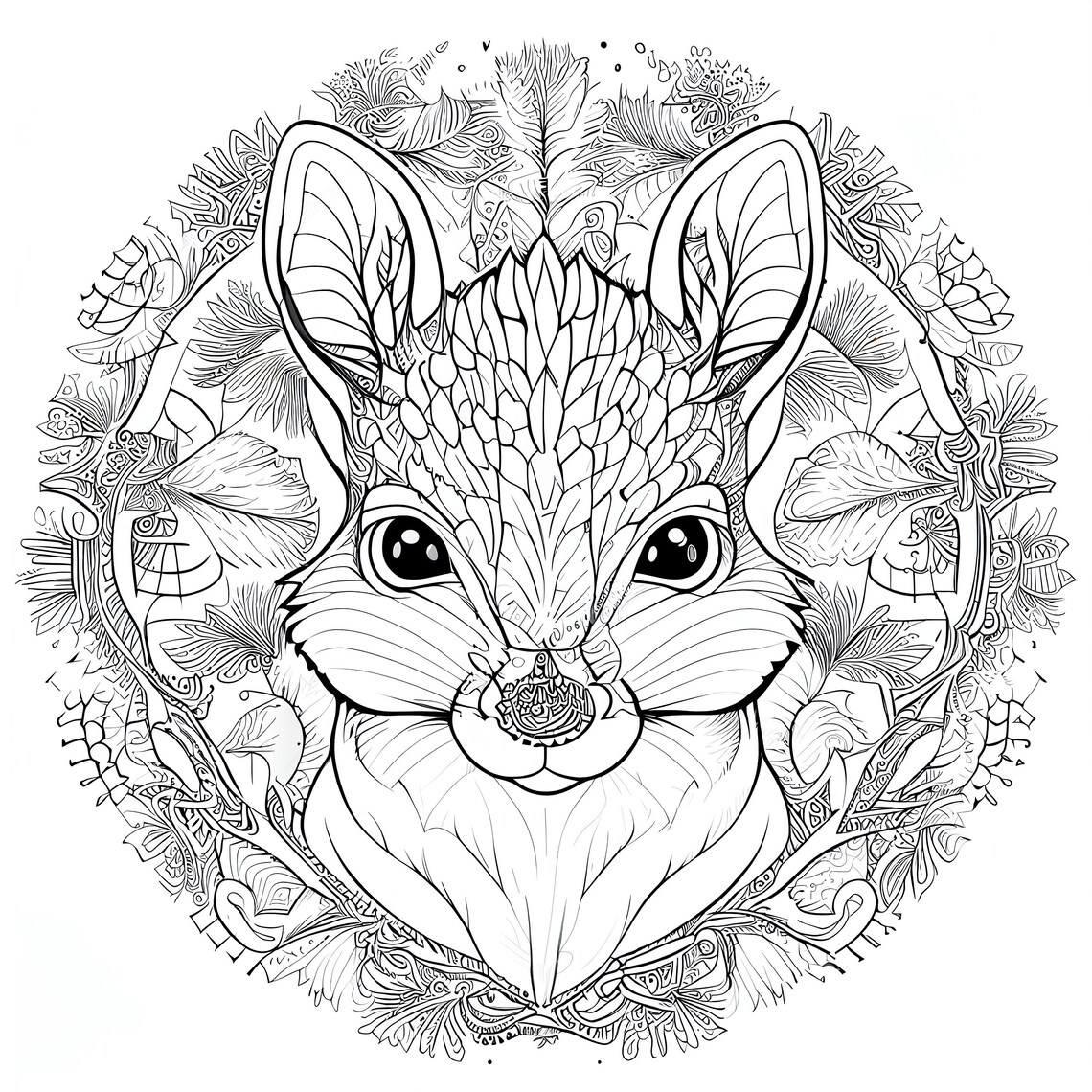 12 Pack Stress Relief Coloring Pages, Squirrel Digital Print, Garden ...
