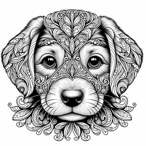 12 Pack Stress Relief Coloring Pages, Puppies Digital Print, Detailed ...