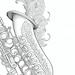 12 Pack Stress Relief Coloring Pages, Saxophone Digital Print, Filigree ...