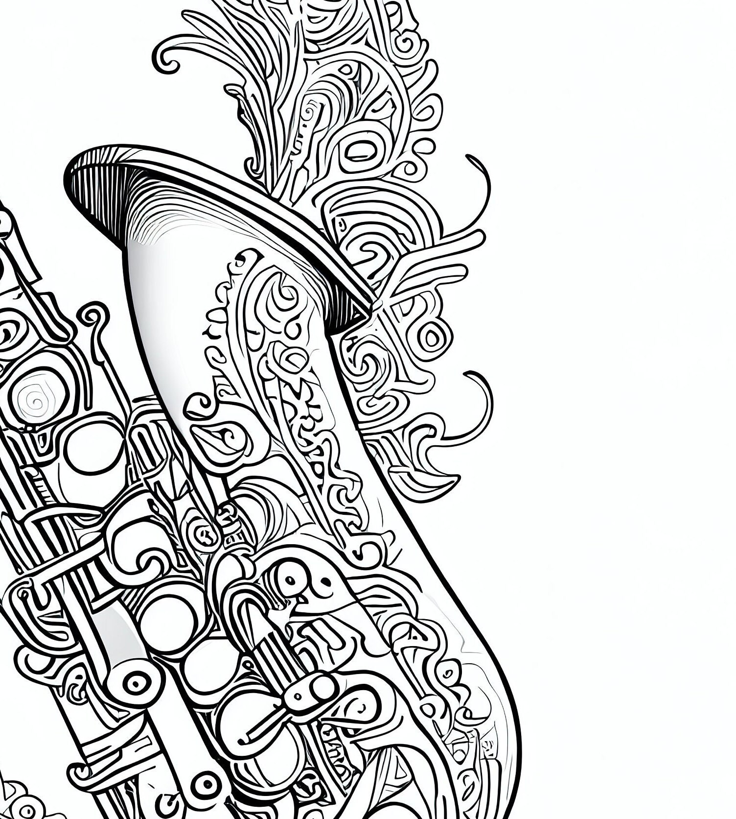 Saxophone Coloring Page