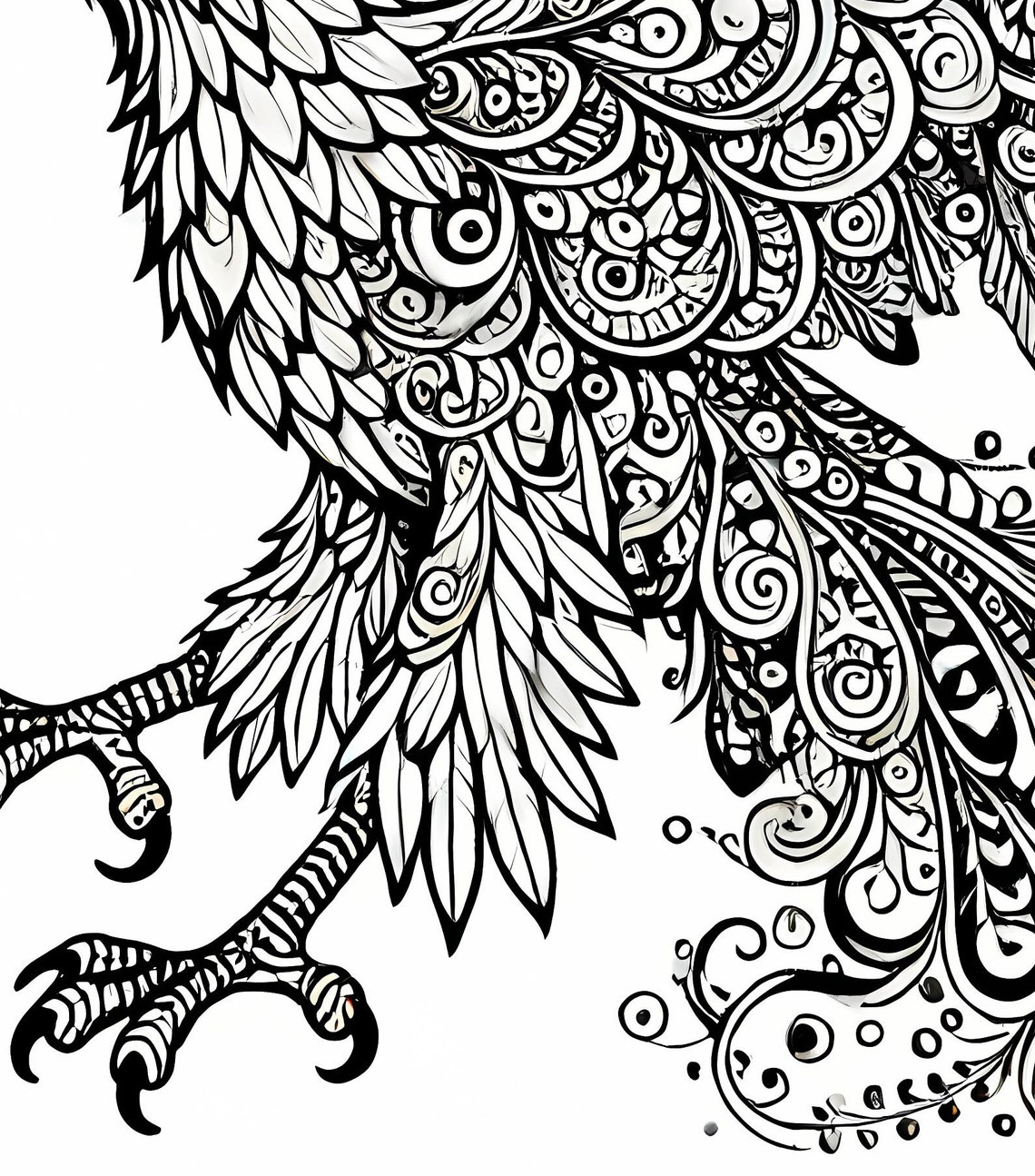 12 Pack Stress Relief Coloring Pages, Hawk Digital Print, Filigree ...