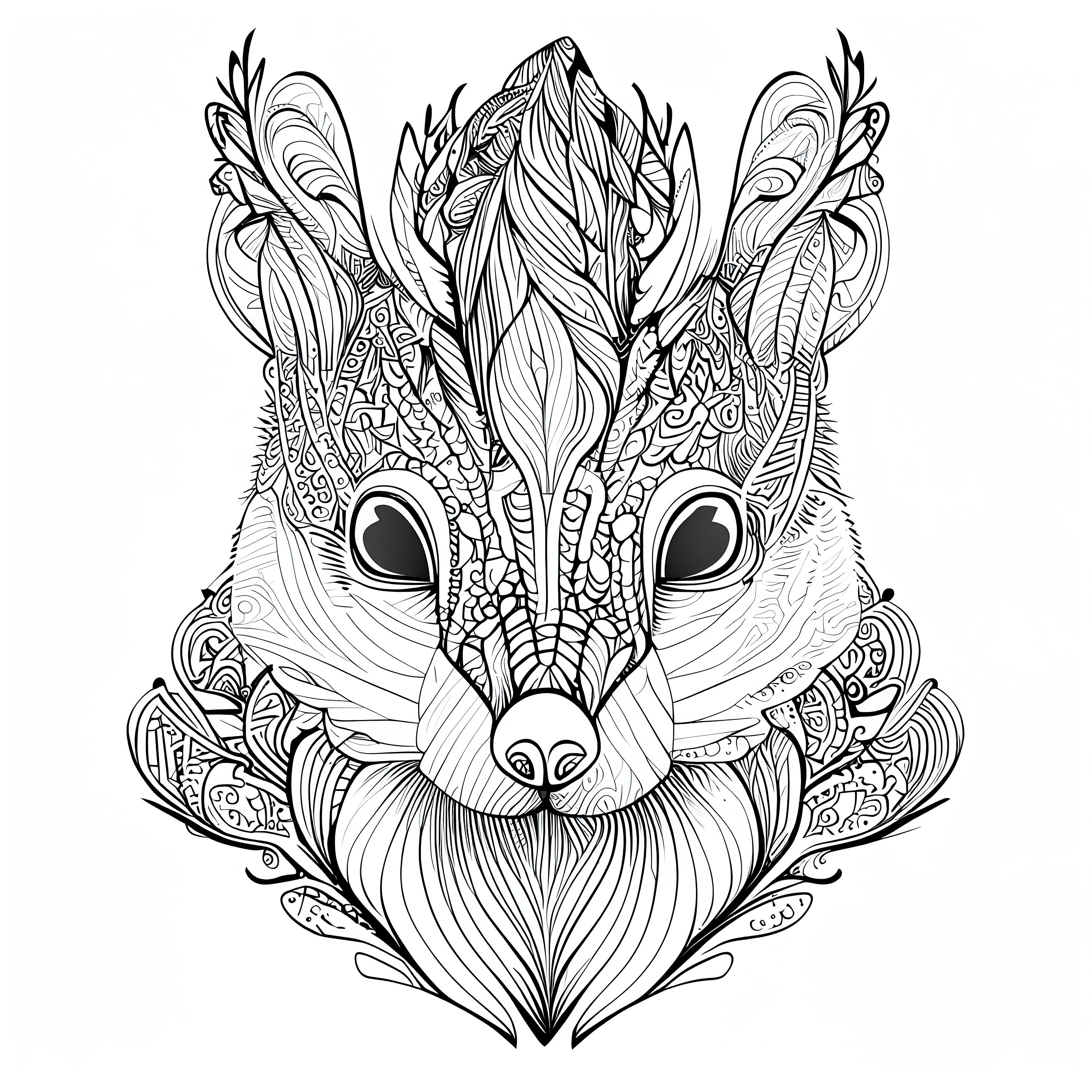 12 Pack Stress Relief Coloring Pages, Squirrel Digital Print, Garden ...