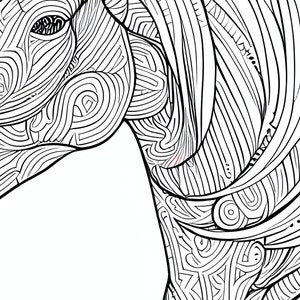 12 Pack Stress Relief Coloring Pages, Horse Digital Print, Detailed ...