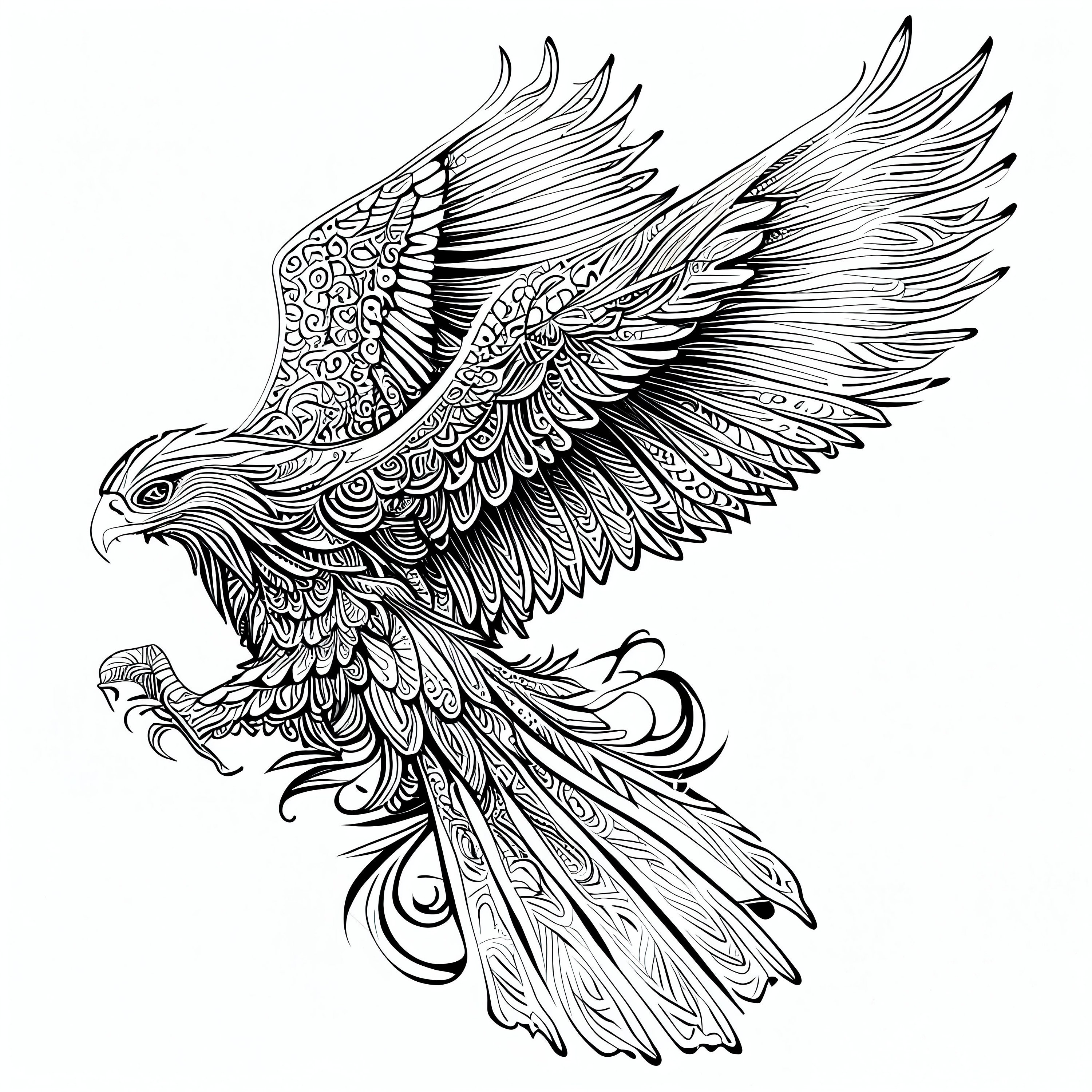 12 Pack Stress Relief Coloring Pages, Eagle Digital Print, Filigree ...