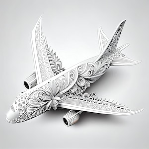 12 Pack Stress Relief Coloring Pages, Airplanes Digital Print, Filigree ...