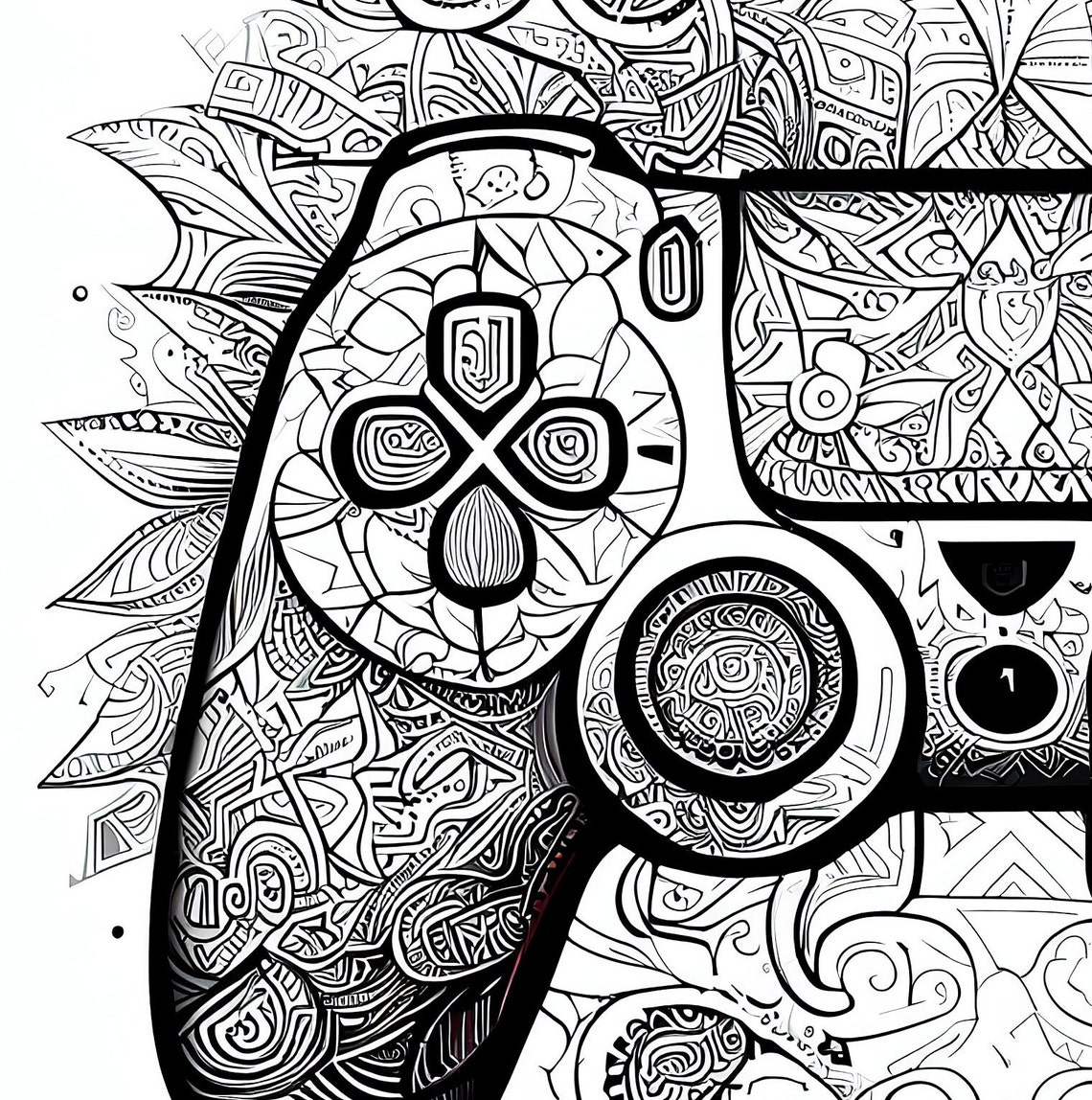 12 Pack Stress Relief Coloring Pages, Gaming Controller Digital Print ...
