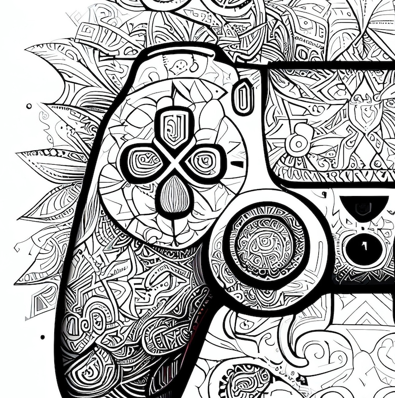 12 Pack Stress Relief Coloring Pages, Gaming Controller Digital Print ...