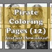 12 Pack Stress Relief Coloring Page, Pirate Digital Print, Filigree ...