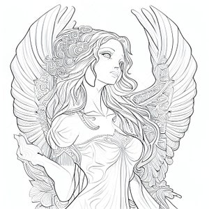 12 Pack Stress Relief Coloring Pages, Angel Digital Print, Filigree ...