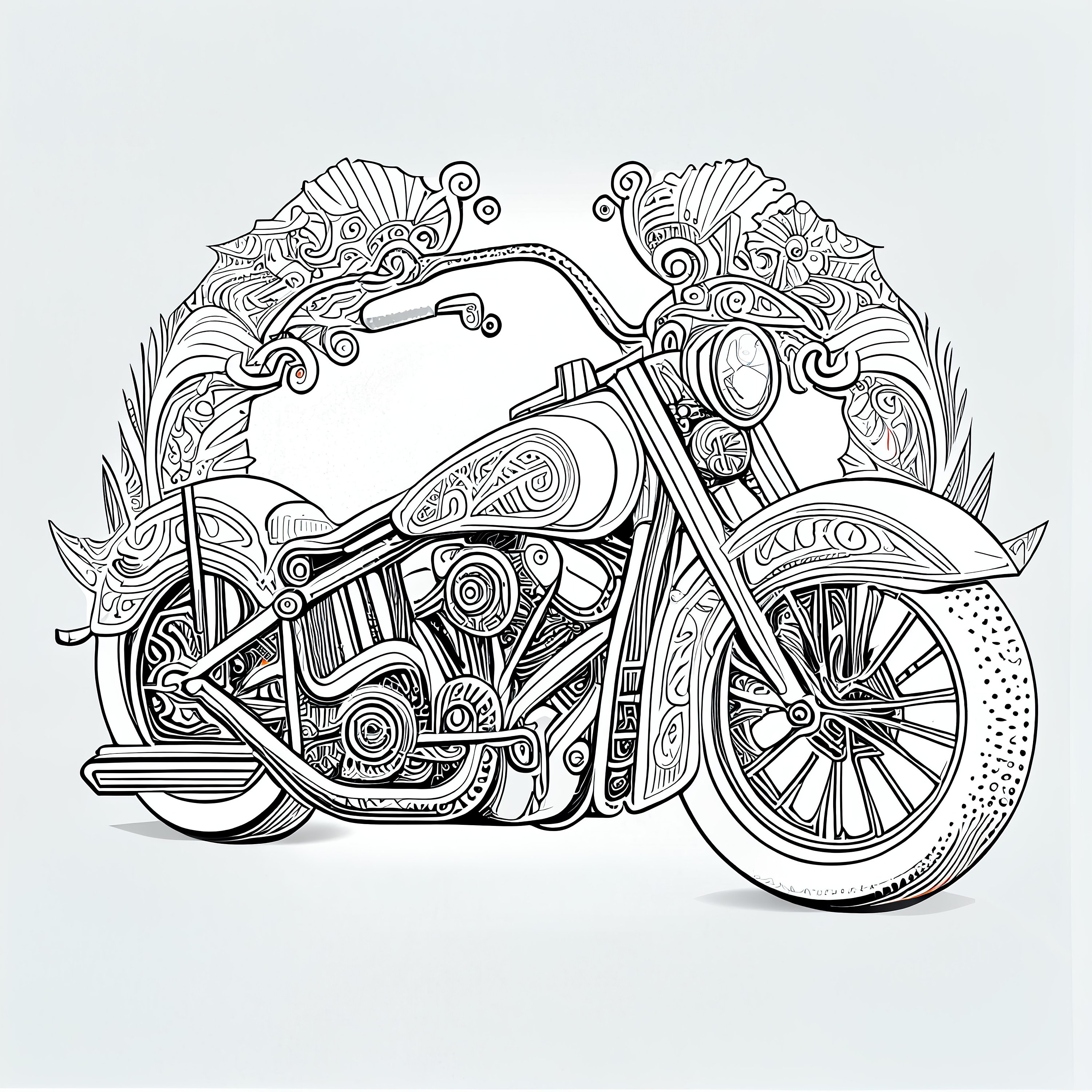 12 Pack Stress Relief Coloring Pages Motorcycle Digital Print Filigree Detailed Mandala