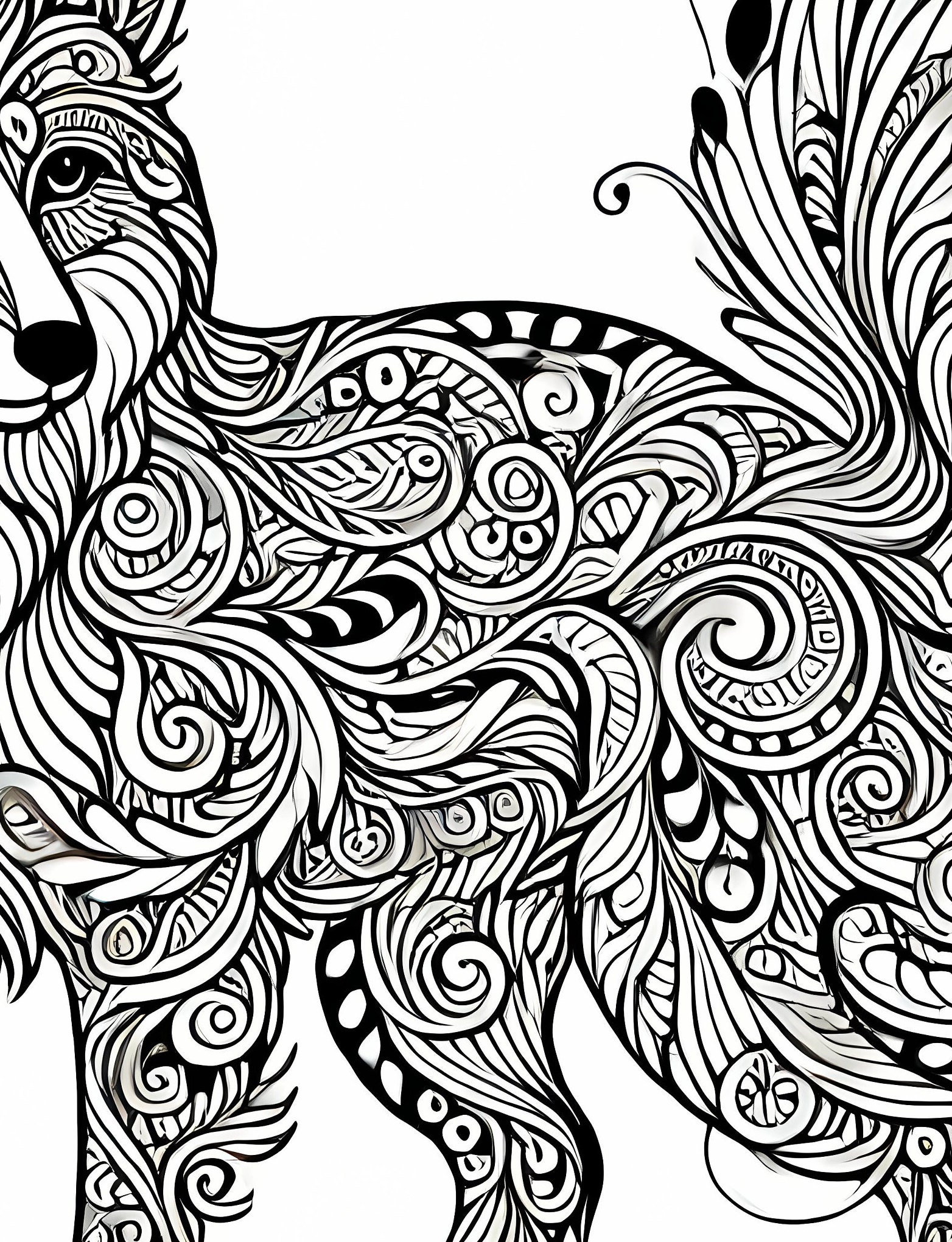 12 Pack Stress Relief Coloring Pages, Cute Fox Digital Print, Filigree ...