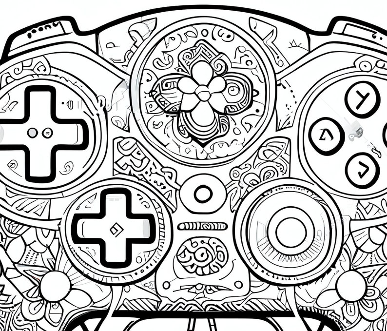 12 Pack Stress Relief Coloring Pages, Gaming Controller Digital Print ...