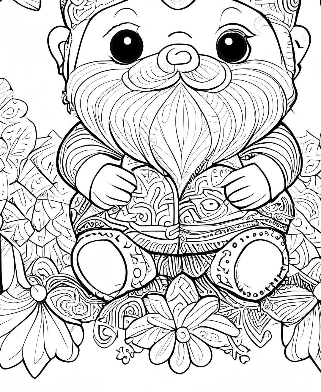 6 Pack Stress Relief Coloring Pages, Garden Gnome Digital Print ...