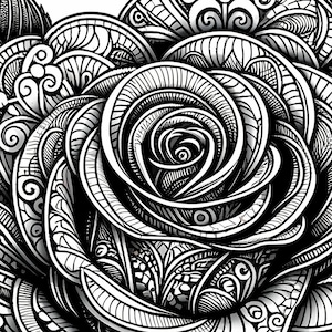 12 Pack Stress Relief Coloring Page, Roses Digital Print, Filigree ...