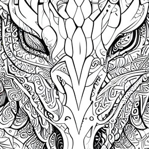 10 Pack Stress Relief Coloring Pages, Dragon Digital Print, Detailed ...